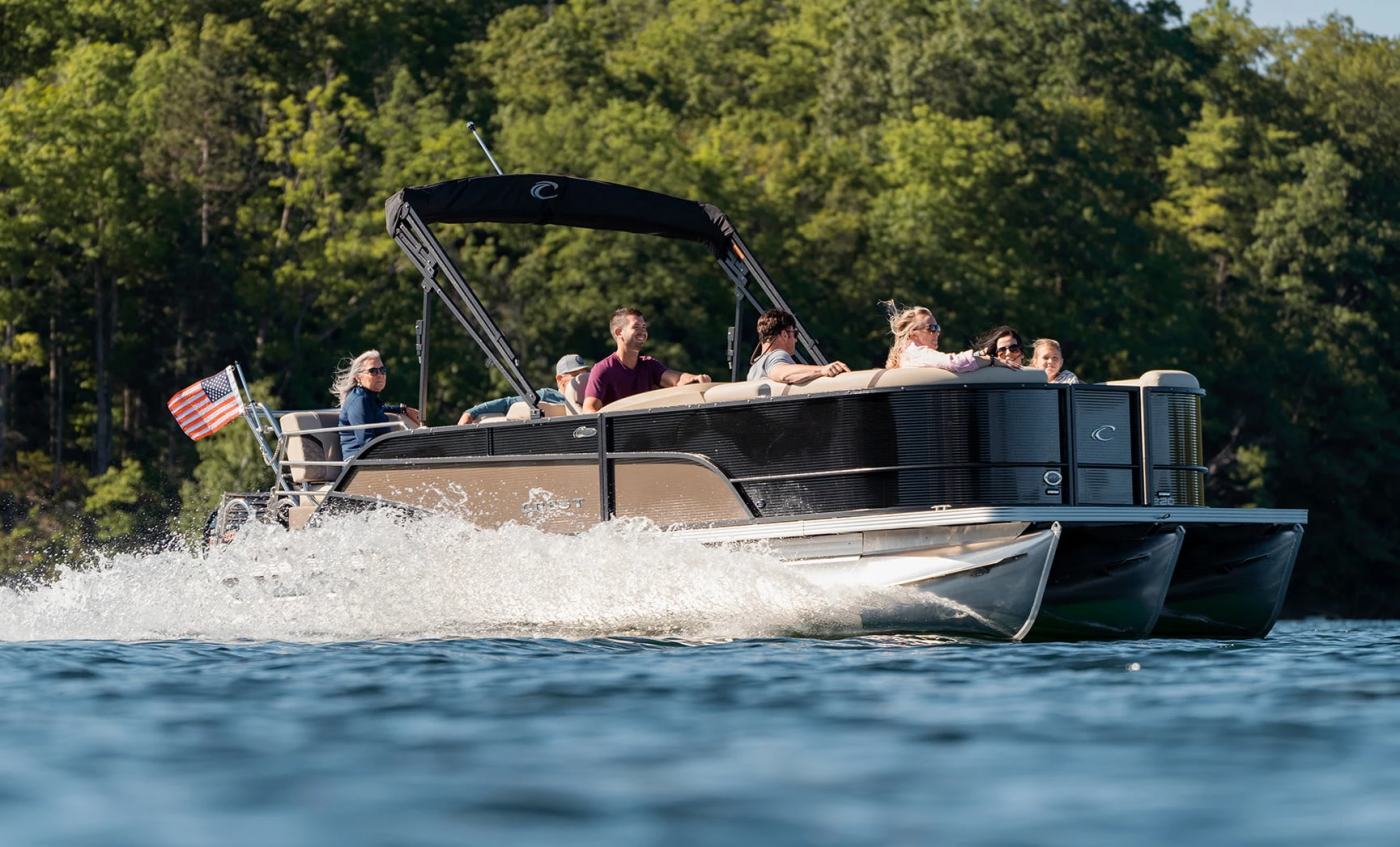Pontoon – Silver (Half Shade) Boat Rental | Tahoe Sports